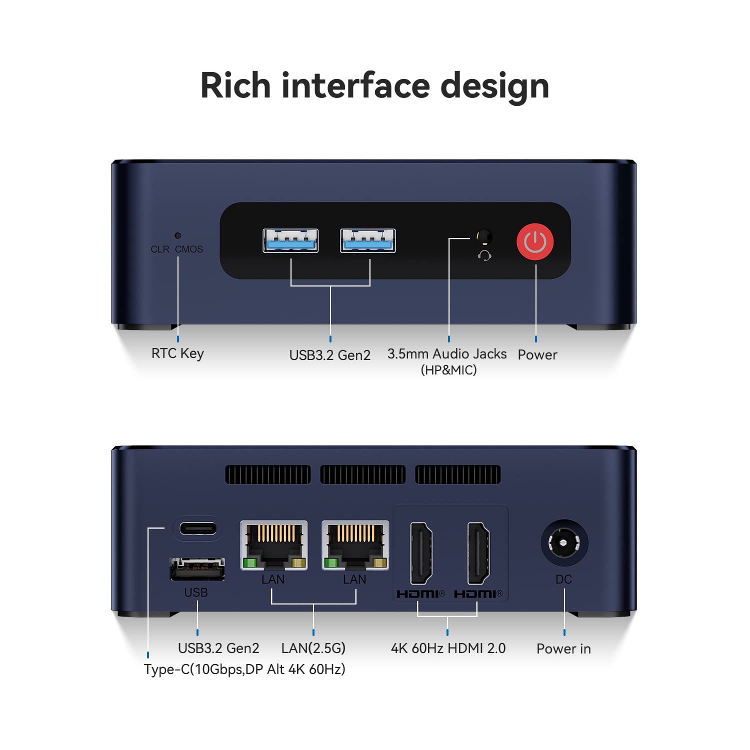 Beelink EQ12 Mini PC, Intel 12th Gen Alder Lake-N100(Up to 3.4GHz), 16GB DDR5 RAM 500GB PCIe3.0 x1 SSD, Mini Desktop Computer Support 4K Triple Display/USB3.2/WiFi6/BT5.2/Dual 2.5Gbps for Home/Office