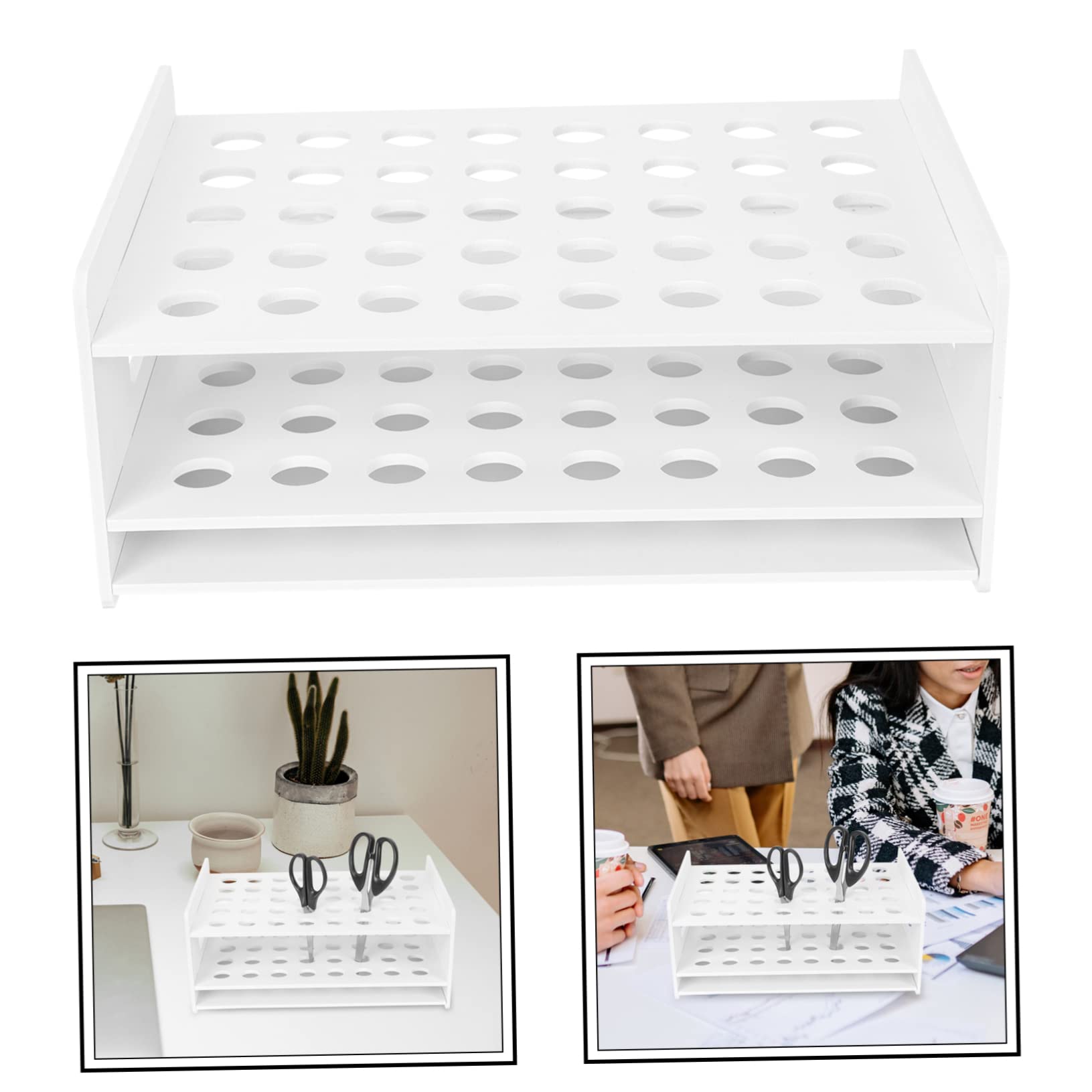 DOITOOL Wooden Paint Organizer and Paint Brush Holder, for 40 Bottles or Brushes - Paint Holder for Acrylic Painting, Paint Rack for Miniature Paint Set, Acrylic Paint Storage, Craft Paint Organizer