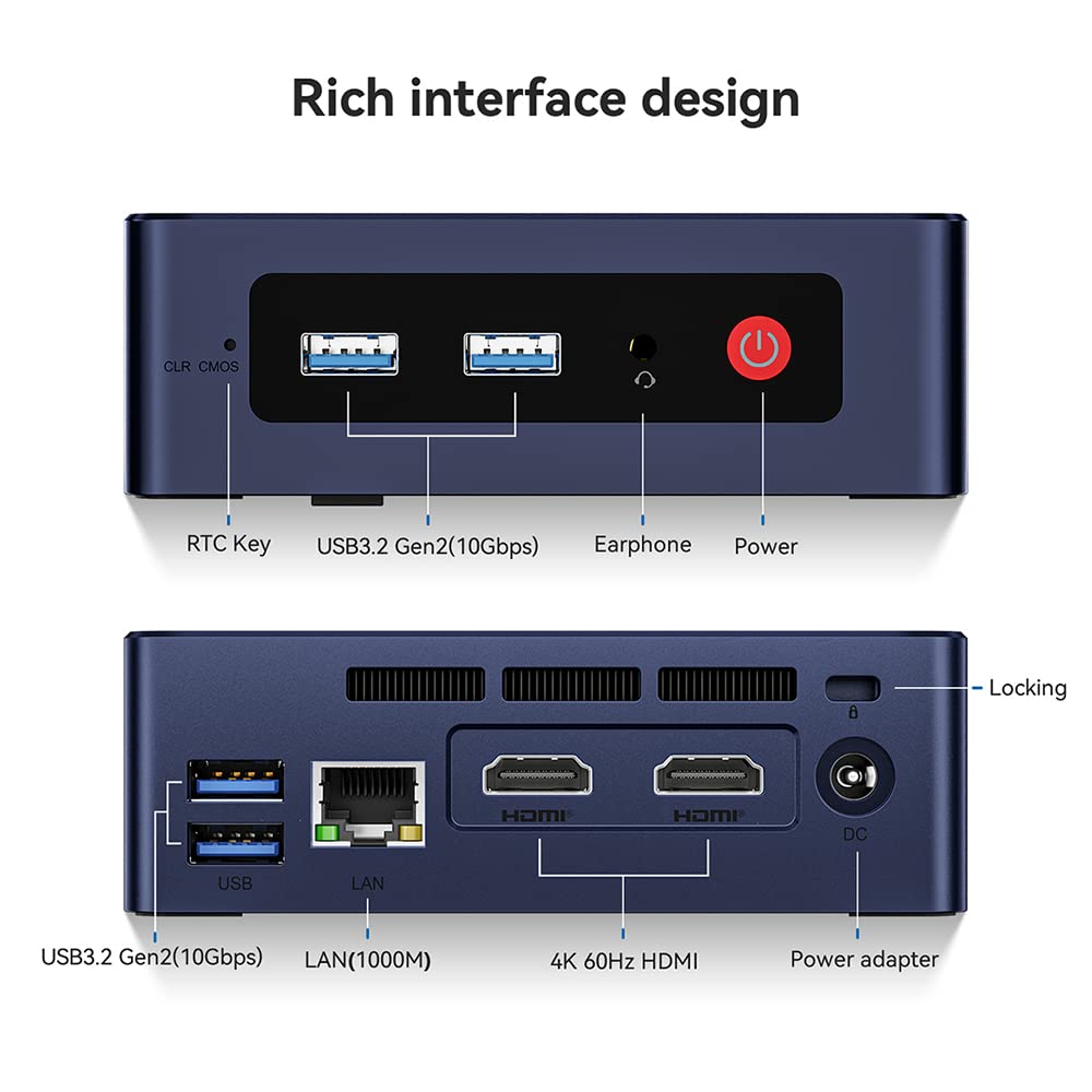 Beelink Mini PC, Mini S12 Mini Computer 12th Quad-Core N95, Desktop Computers 16G DDR4 RAM 500 SSD, Small PC 4K UHD Dual HDMI, Dual WiFi Gigabit Ethernet/BT4.0 for Office/Home/HTPC/Family-NAS/W-11 Pro