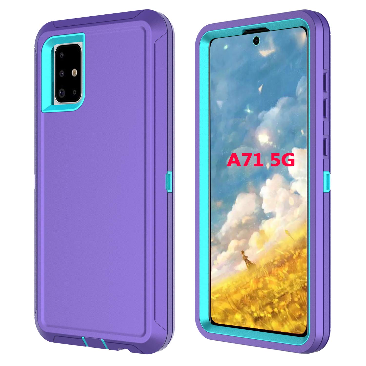 Bnuoda Galaxy A71 5G Case, Heavy Duty Shockproof Cover Full-Body Armor Protective Defender Case for Samsung Galaxy A71 5G US Version NOT Compatible with The UW Version and International Version