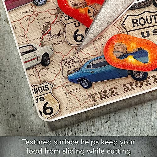 CounterArt Route 66 Map 3mm Heat Tolerant Tempered Glass Cutting Board 10β x 8β Manufactured in the USA Dishwasher Safe