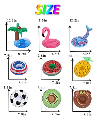 CPTC Floating Drink Cup Holder for Pool,10 Pack Inflatable Drink Holder Drink Floats Drink floaties for Swimming Pool Party