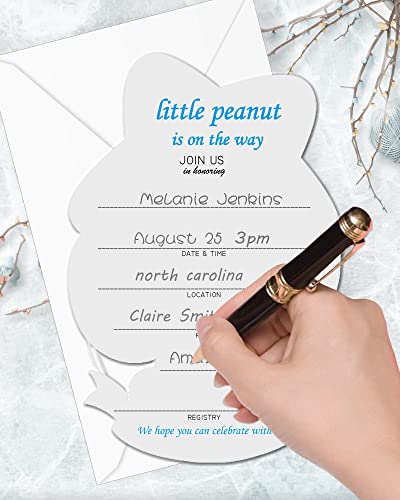 Baby Shower Invitations for Boy, 20 Set Invitations with Envelopes Bule