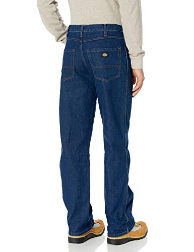 Dickies mens Active Waist 5-pocket Flex Performance Denim Jeans, Rinsed Indigo Blue, 34W x 32L US