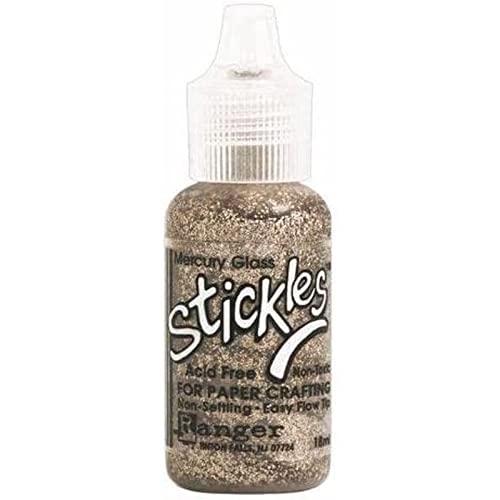 Ranger SGG38467 Stickles Glitter Glue, Needle Tip Applicator, Mercury Glass, 0.5 Ounces, Multicolor