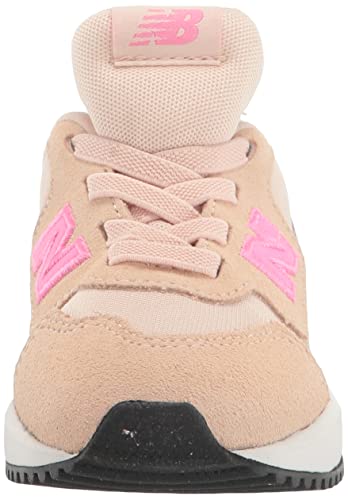 New Balance Kid's X70 V1 Bungee Sneaker, Vintage Rose/Moon Shadow/Vibrant Pink, 2 Wide Infant