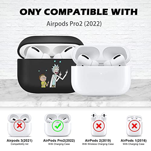 Cute AirPods Pro 2 Cases with Keychain, Soft Funny Cartoon Protective TPU Cover Compatible with AirPods Pro 2nd Generation 2022 Case