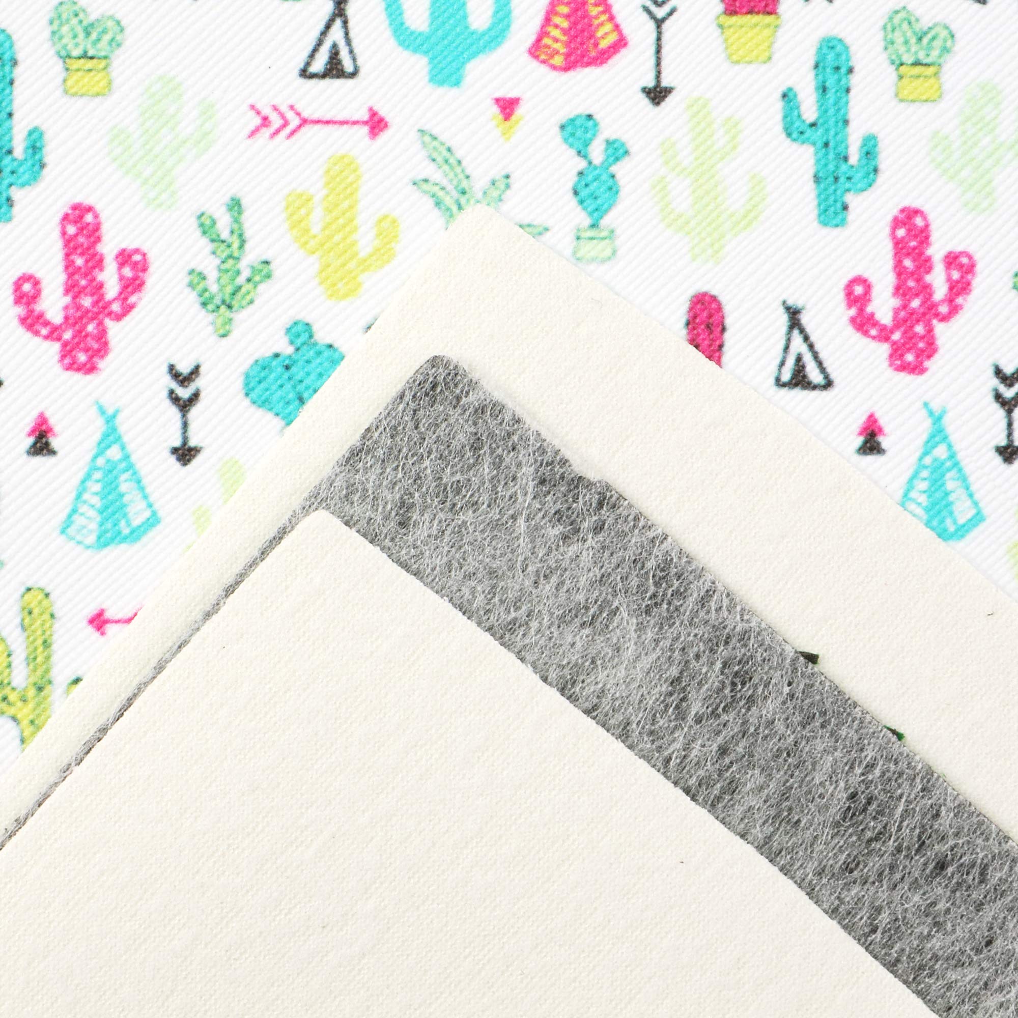 David accessories 6 Pcs 7.7"x12.9" (20 cm x 33 cm) Lychee Pattern Plant Cactus Printed Faux Leather Fabric Sheets Include 2 Kinds of Leather Fabric for DIY Bows Earrings Making Crafts (Cactus)