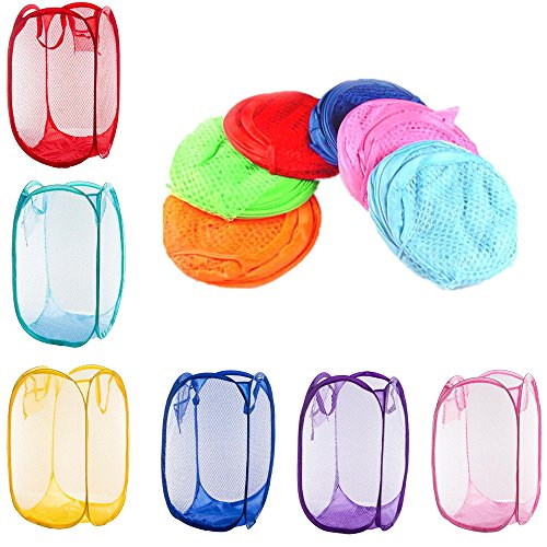 RayLineDoÂŽ 6 x Foldable Pop Up Mesh Washing Laundry Basket Hamper Bag Bin Tidy Clothes Storage