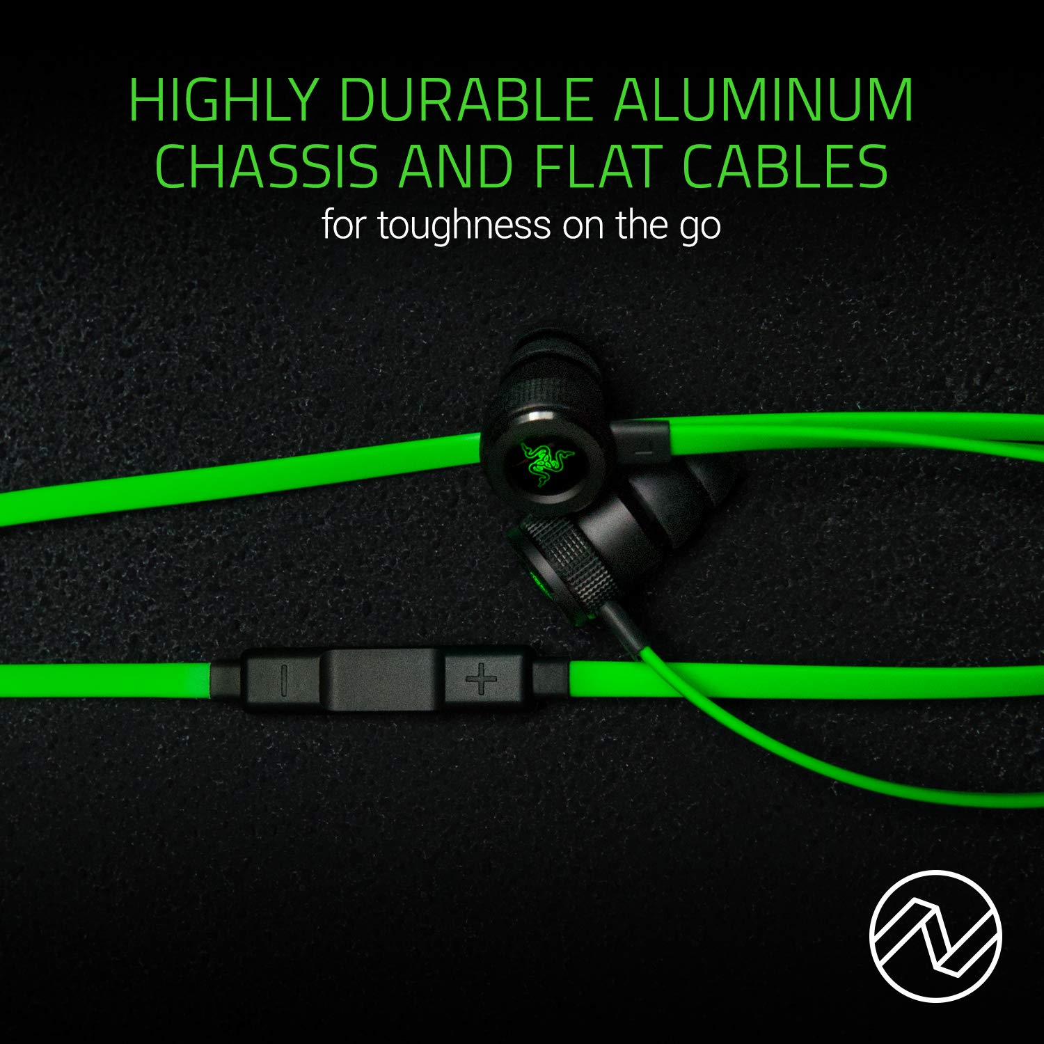 Razer Hammerhead Earbuds for iOS: DAC - Custom-Tuned Dual-Driver Technology - in-Line Mic & Volume Control - Aluminum Frame - Lightning Connector - Green, RZ04-02090100-R3U1