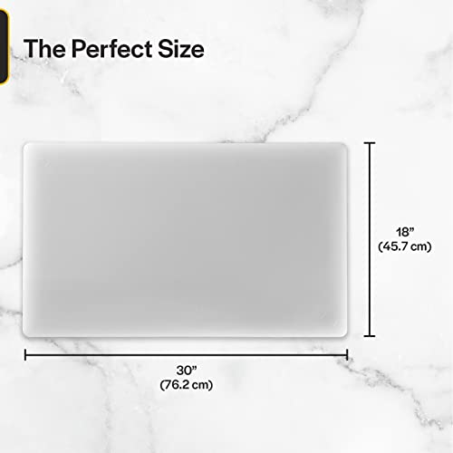 Thirteen Chefs Cutting Boards for Kitchen - 30 x 18 x 0.5" White Color Coded Plastic Cutting Board with Non Slip Surface - Dishwasher Safe Chopping Board