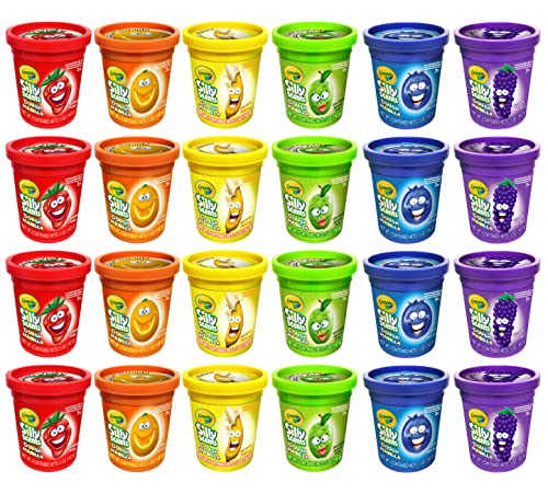 Crayola Silly Scents Play Dough - 24x5oz Playdough Pack Include 6 Assorted Colors and Scents | Perfect for Classroom Supplies, Teacher Toolbox, Preschool Supplies, or Party Favors for Kids
