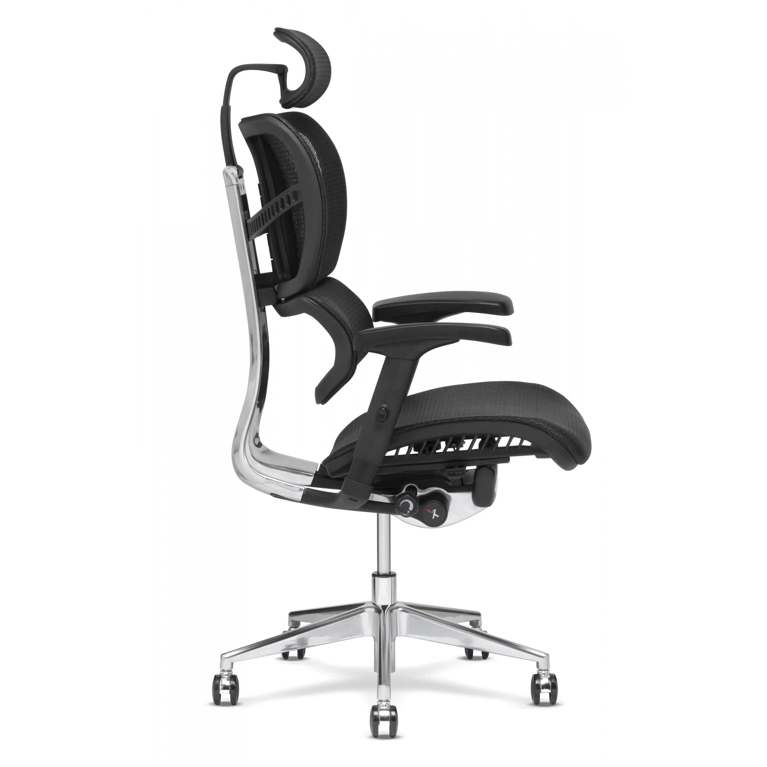 X-Chair XG-Wing Management Task Chair, Black K-Sport Mesh Fabric with Headrest - Ergonomic Office Seat/Split-Back Design/Dynamic Variable Lumbar Support/Floating Recline/Perfect for Long Work Days