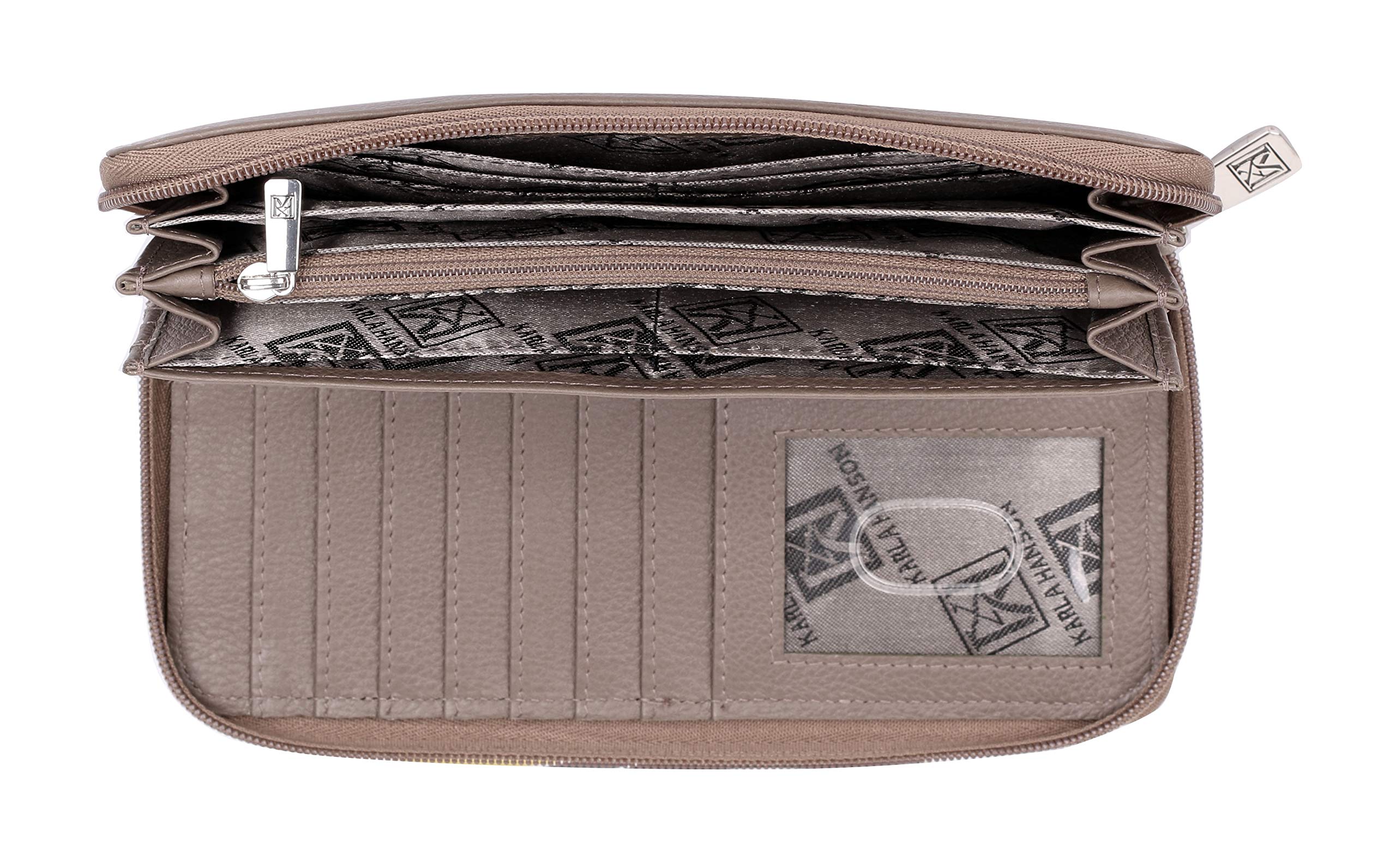 Karla Hanson RFID Blocking Wanda Leather Wallet (Taupe Multi)