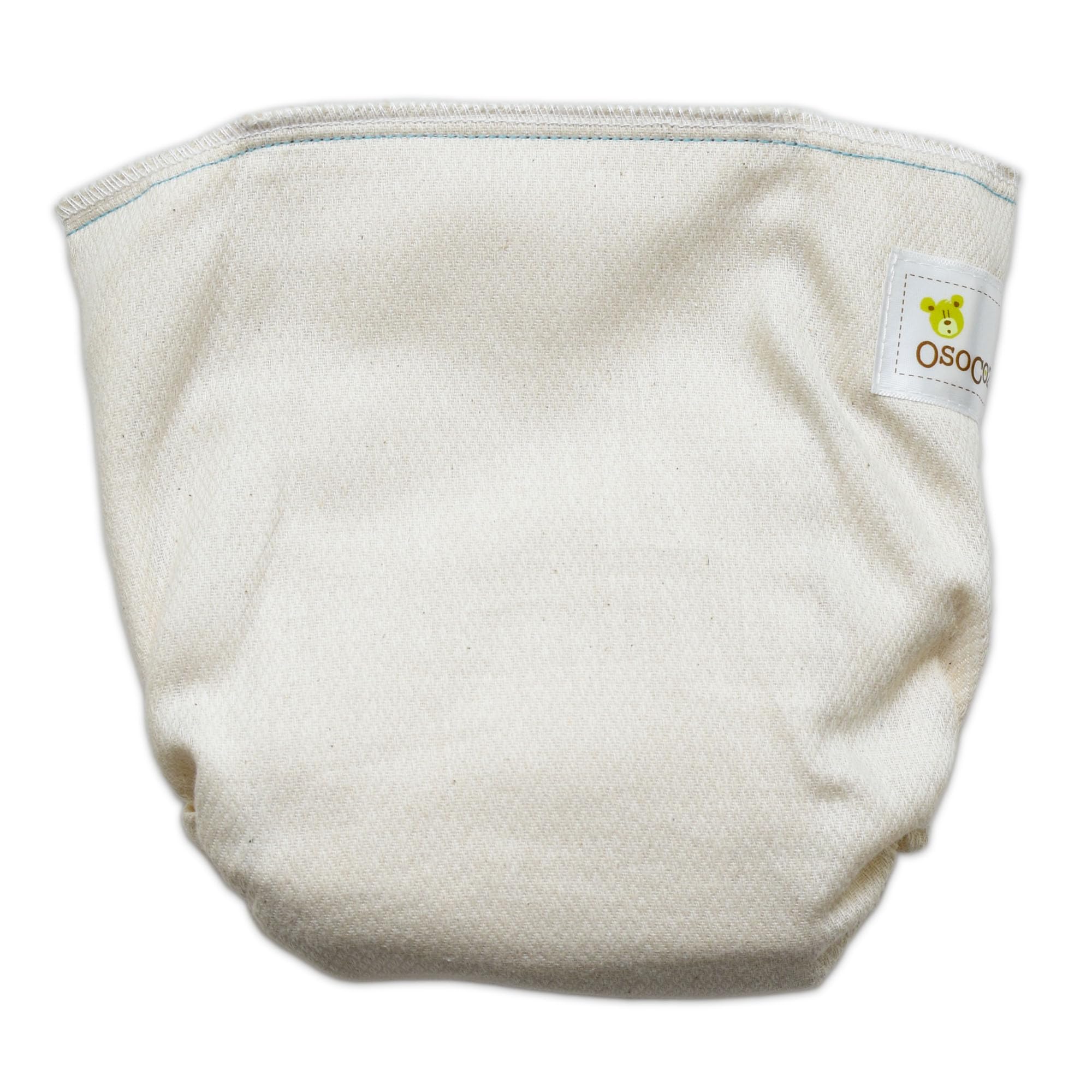Osocozy Fitted Organic Diaper, 100% GOTS Certified Organic Cotton Birdseye Weave Fabric. Soft and Absorbent. Easy Snap Closures. Sewn in The USA. (Size: Toddler 25-35 Lbs)