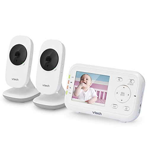 VTech VM3252-2 2.8β Digital Video Baby Monitor with 2 Cameras and Automatic Night Vision, White