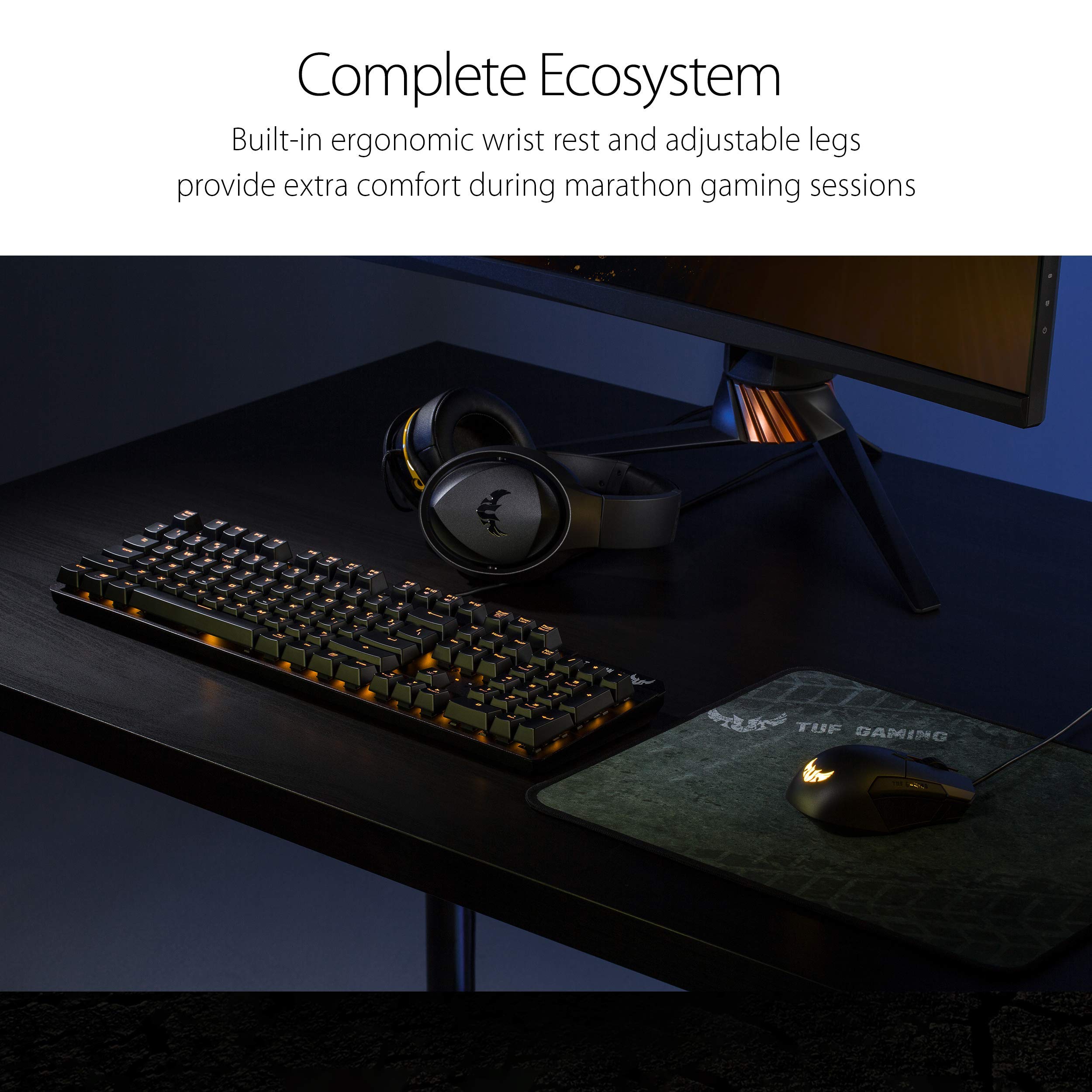 ASUS Optical-Mechanical Compact Gaming Keyboard - RA03 TUF K7 PC Gaming Keyboard, Linear Switches, 25X Faster, Magnetic Wrist Rest, IP56 Waterproof Standard