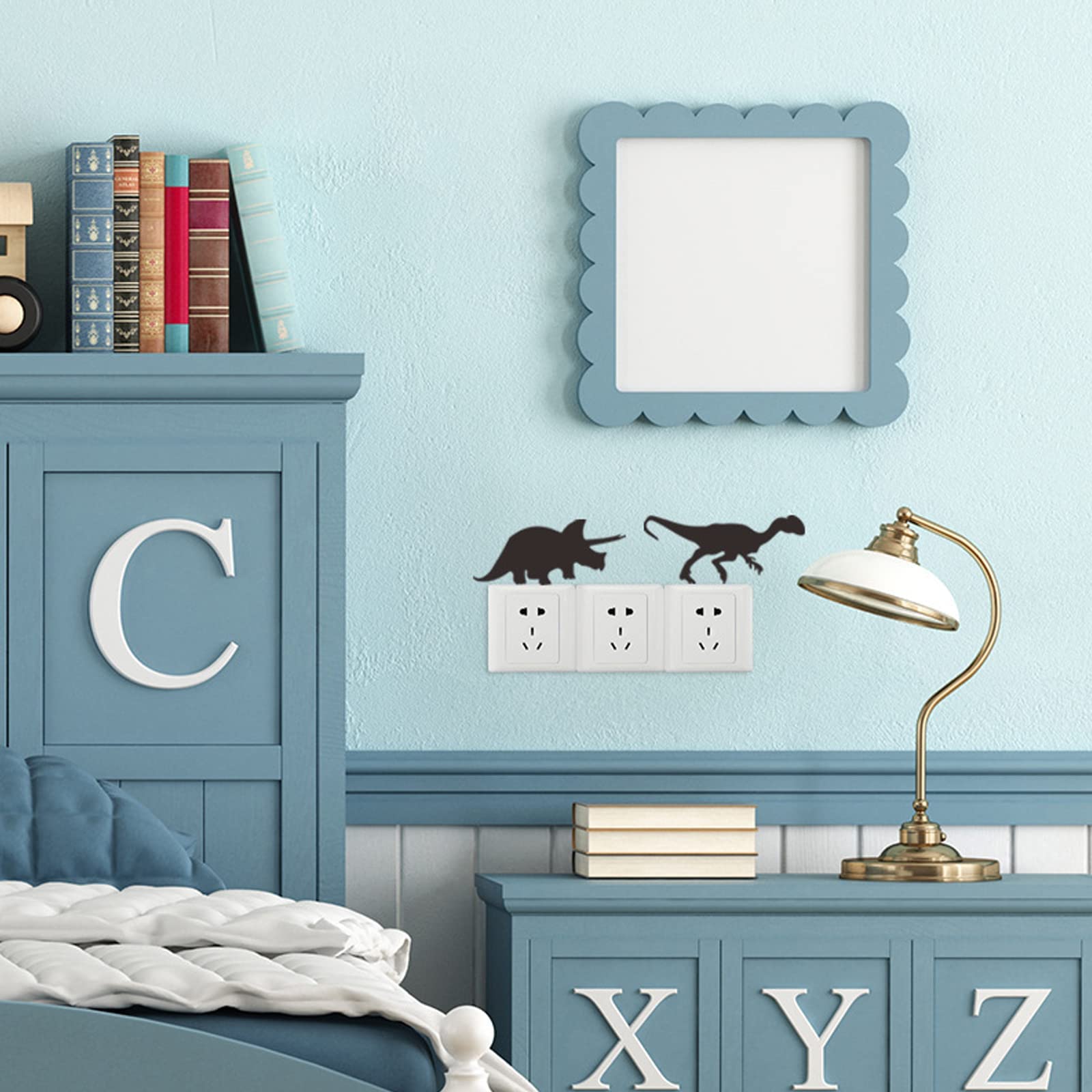 Dinosaur Light Switch Decal Sticker,Cute Dinosaurs Bedroom Wall Sticker Peel & Stick Cartoon Wall Art Home Decor Stickers