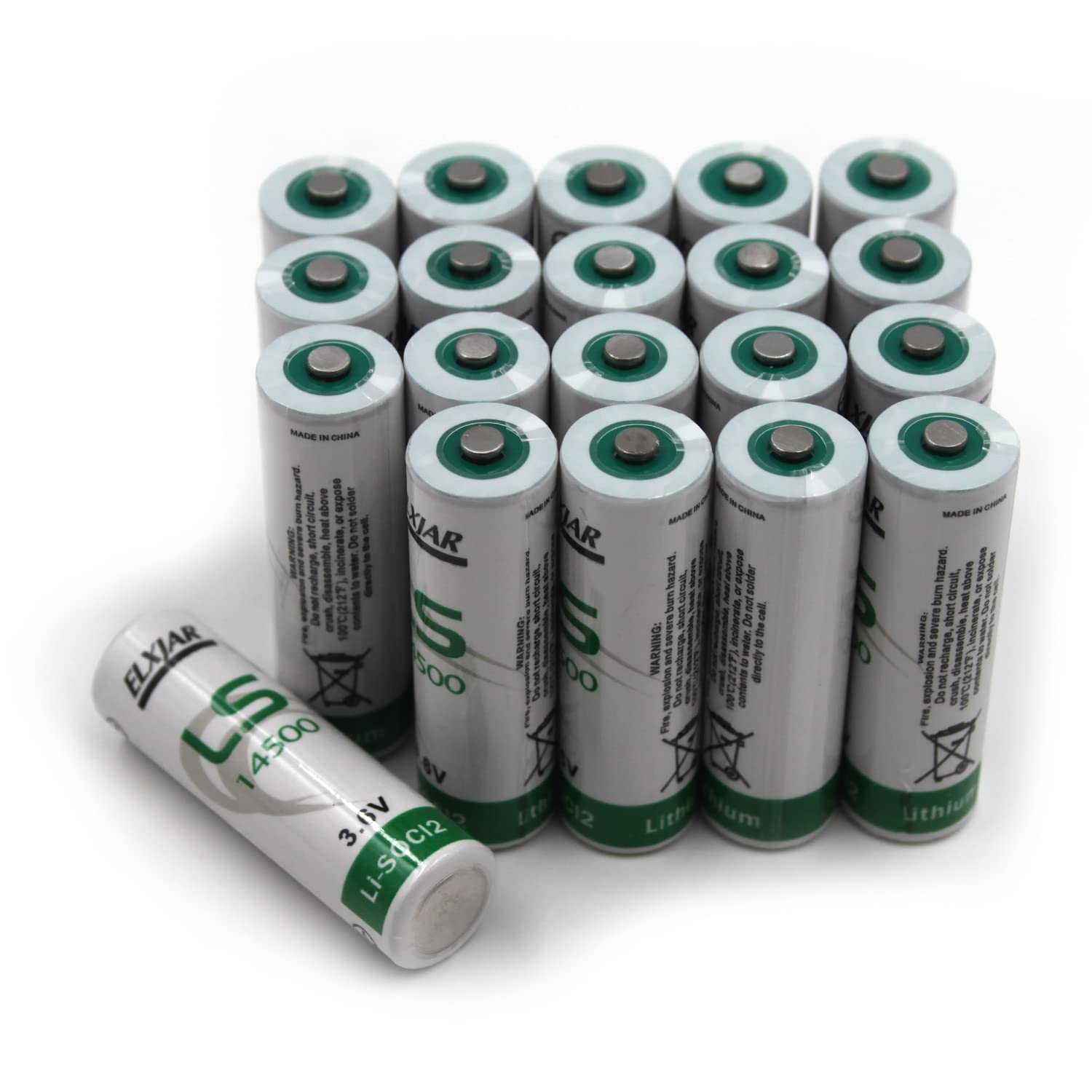 elxjar (20-Pack) 3.6V LS14500 Battery, Water Electricity Meter PLC Facility Equipment Spare Generic Battery ER14505