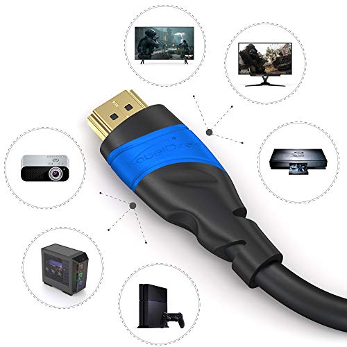 HDMI Cable 8K / 4K – 1ft – with A.I.S Shielding – Designed in Germany (Supports All HDMI Devices Like PS5, Xbox, Switch – 8K@60Hz, 4K@120Hz, High Speed HDMI Cord with Ethernet, Black) by CableDirect