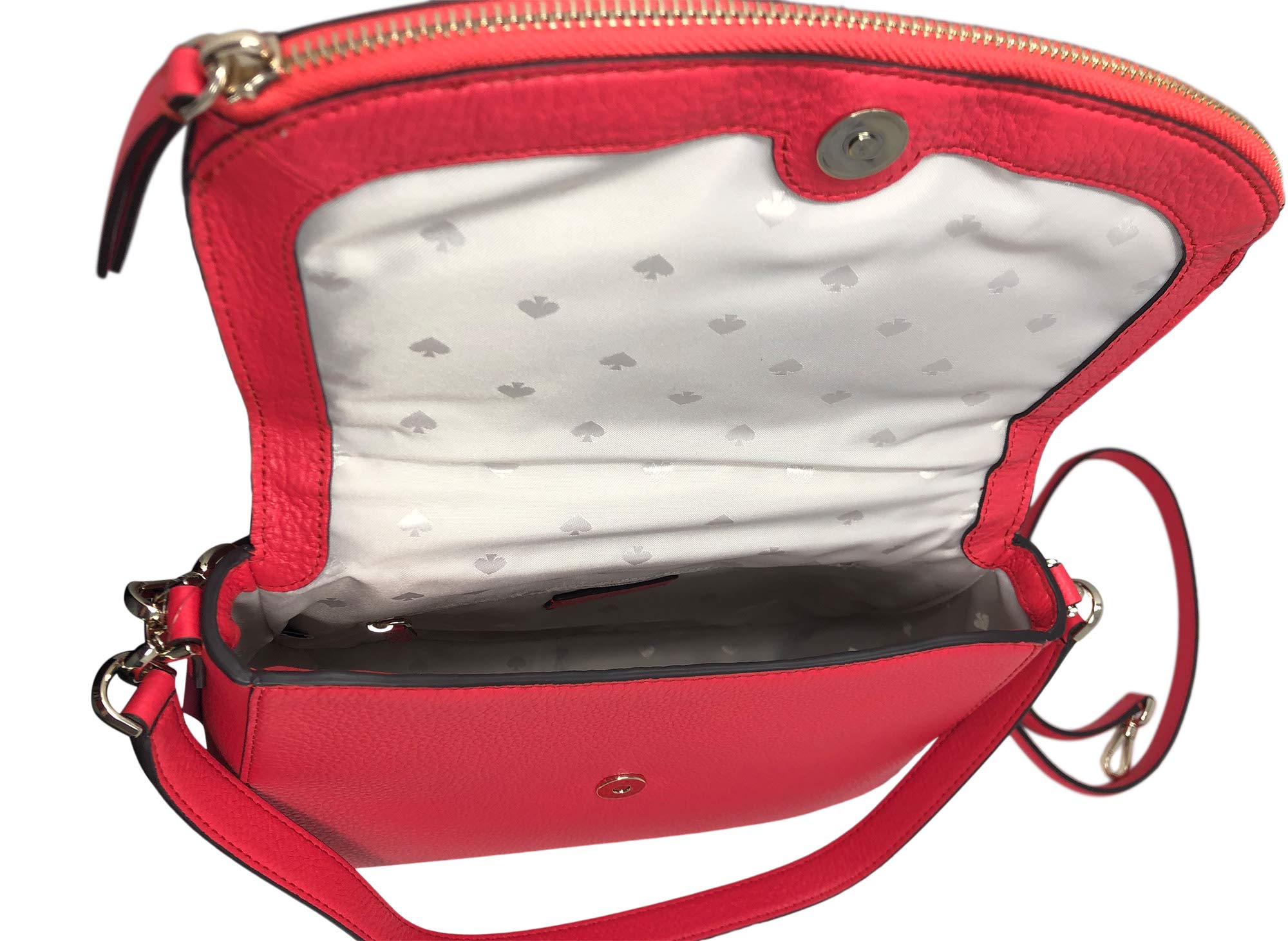 kate spade new york Jackson Soft Pebbled Leather Medium Flap Shoulder bag (Stop Light)