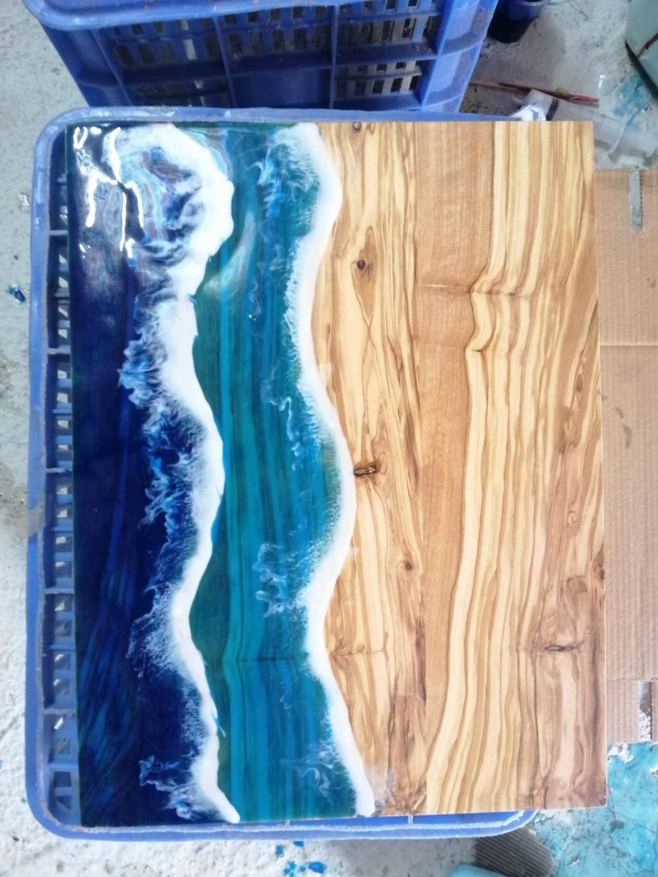 Blue Ocean Resin Cheese Board