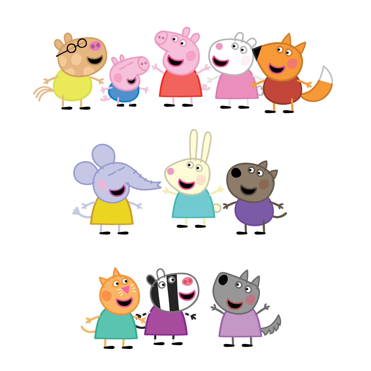 Peppa Pig's Friends Wall Stickers Set (Large Size) | Official Peppa Pig Wall Stickers Range