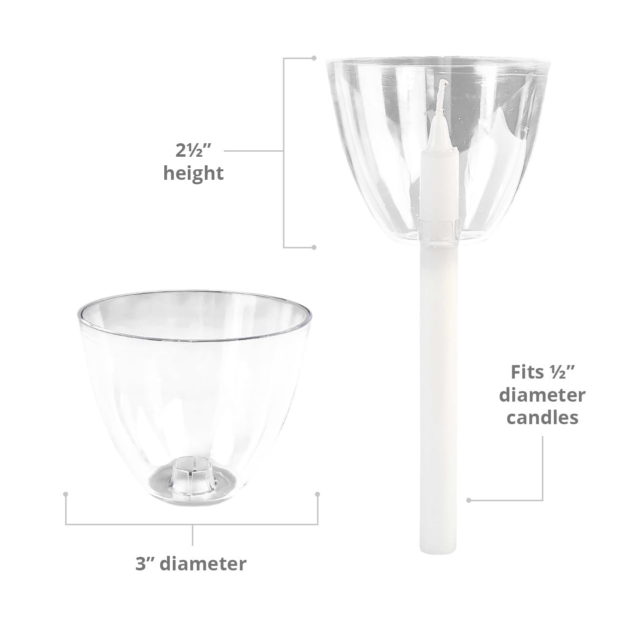 Concordia Supply Candles w/Candle Drip Protectors - 5.75" x 1/2" Candles w/Clear Plastic Shield for Wind & Drip Protection, Ideal for Candle Light, Memorial, & Congregational Services (Set of 100)