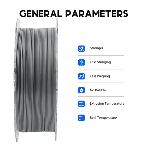 Creality PLA Filament 1.75mm, Ender Upgrade CR Series 3D Printer PLA, 1kg(2.2lbs)/Spool, Dimensional Accuracy ±0.03mm, Fit Most FDM 3D Printer(Silver PLA)