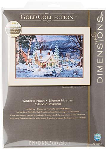 Dimensions Gold Collection Counted Cross Stitch 'Winter's Hush', 16 Count Grey Aida, 16" x 10"