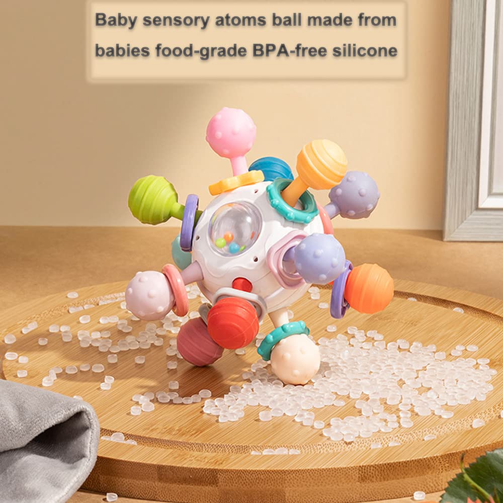 Baby Sensory Teething Toys - Soft and Safe Teether for Babies 0-12 Months - Grasping, Teething, and Rattle Activities - Ideal Gift for Infants