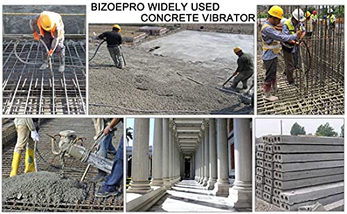 BIZOEPRO Hand Held Electric Power Concrete Vibrator 1500W 2HP 16000rpm Concrete Vibrabrater Portable Construction Pencil Vibrator 4.5M(14-3/4feet) Remove Air Bubbles Level Tool