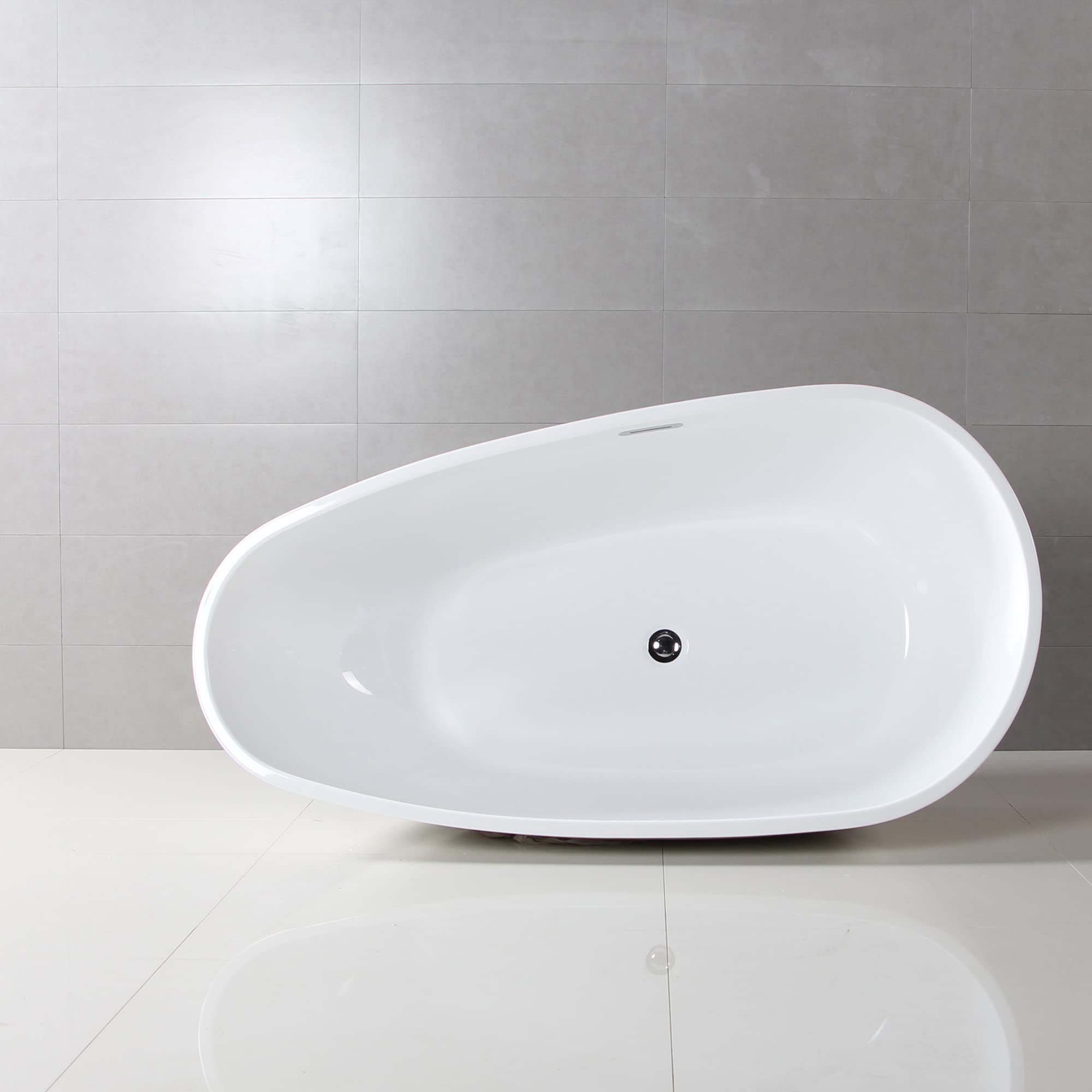 Dowell 074 55",60" & 63" Luxury Contemorary High Grade Acrylic FREE STANDING Bathtub White/Black/Red Modern New (55-1/8"x29-1/2"x22-7/8")
