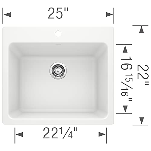 BLANCO 401927 LIVEN Drop-in or Undermount Laundry Sink, 25" L x 22" W x 12" D, White