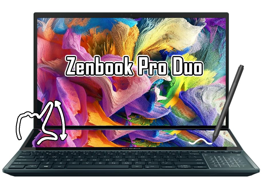 Asus ZenBook Pro Duo 15.6” OLED 4K UHD Touch Laptop, Intel 14Cores i7-12700H, NVIDIA GeForce RTX 3060, ScreenPad Plus, Harman/Kardon, Thunderbolt 4, Windows 11 Home (16GB RAM | 2TB PCIe SSD)