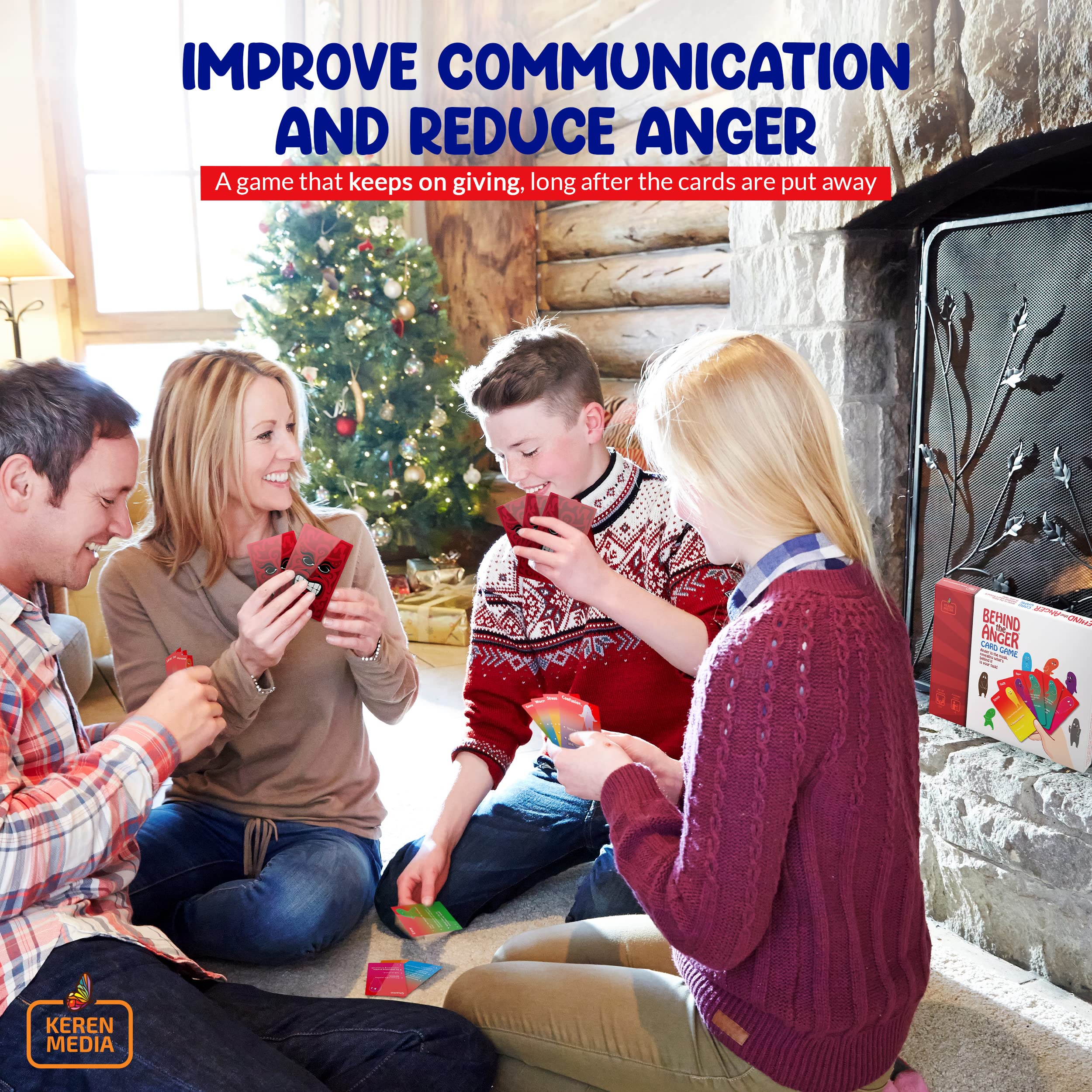 Behind The Anger Card Game for Families, Therapy Games for Kids - Anger Management Toys for Kids - Card Game for Teens - Develop Social Emotional Coping Skills - Anger Control and Counseling Tool