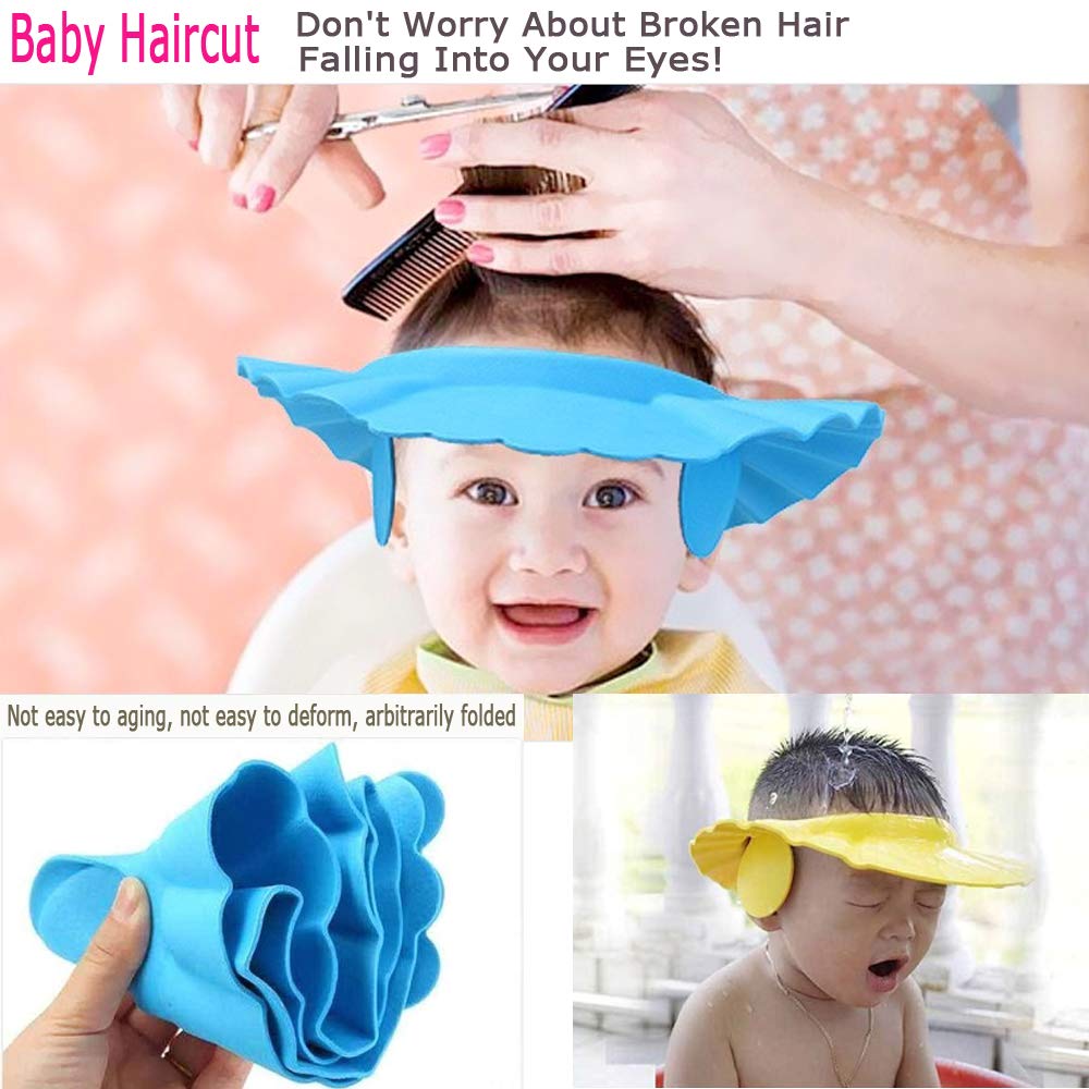 Baby Shower Cap,Kids Shower Cap,Safe Shampoo Shower Bathing Protection,Baby Bath Accessories Bath Visor,Adjustable Visor Hat,for Toddler, Baby, Kids, Children 3 Pcs