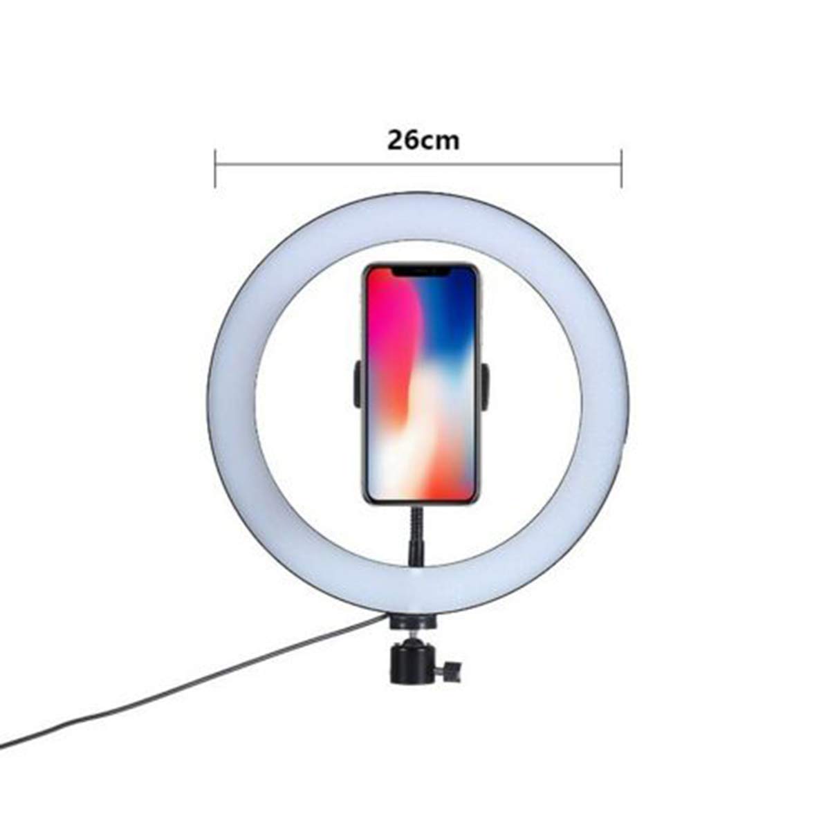 Fealay 26cm Studio Live Led Ring Light With Phone Holder 120cm Ring Light Kit Foldable Tripod Kit Adjustable 360 Rotation for Phone Selfie Light Beauty Photograph