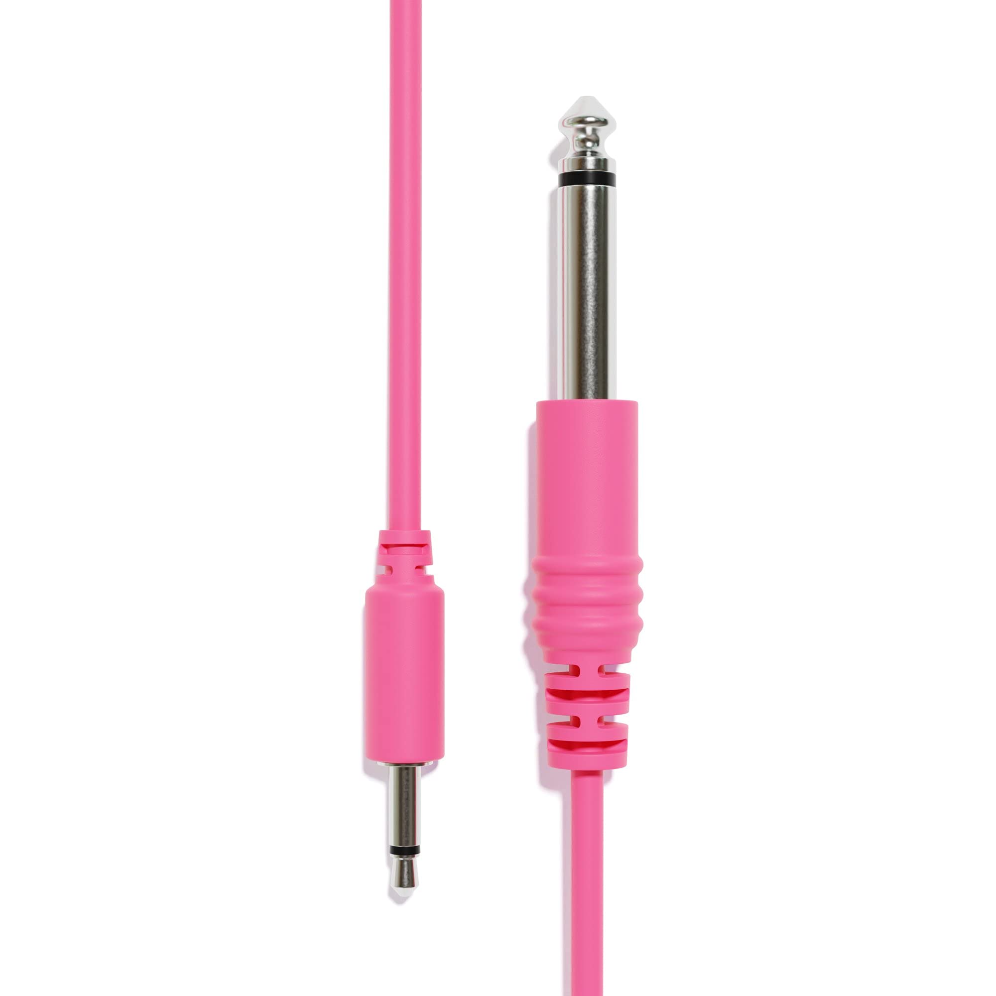 ExcelValley - 1-Pack - Mono Patch Cables - TS 3.5mm 1/8" to 6.35mm 1/4" [Pink | 60 cm - 23.62"]