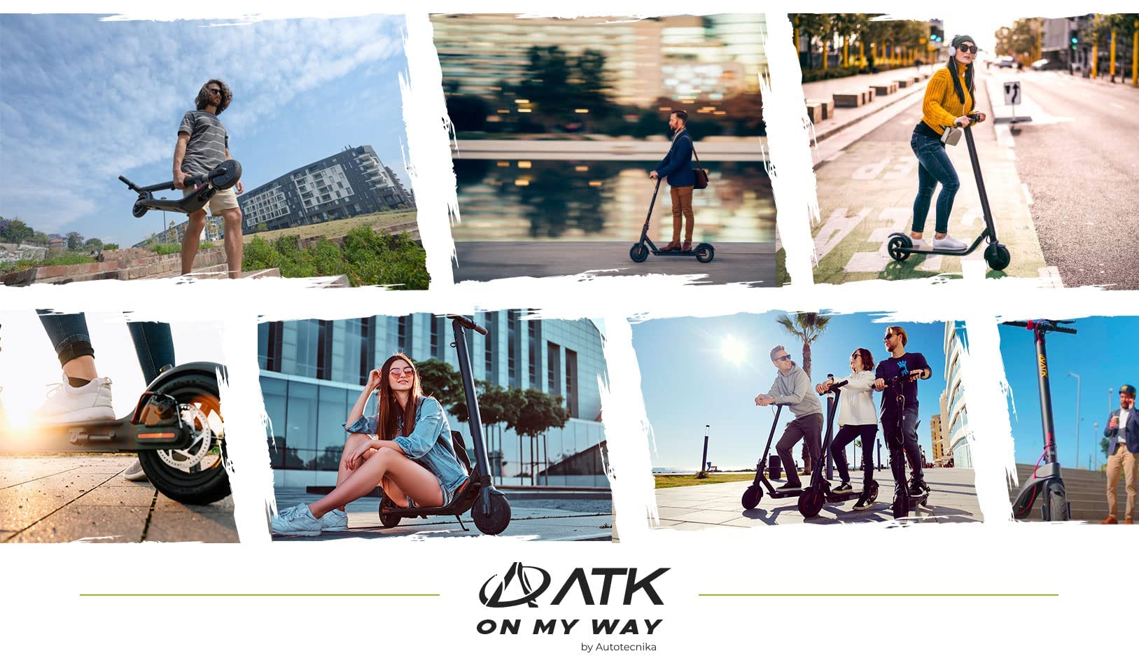 ATK H7 Adults Electric Scooter 16 Mph Speed 350W Powered Motor Commuting Electric Scooter - Foldable with Battery Power - 8.5'' solid front Tire - Up to 16 Miles Range - Water resistance