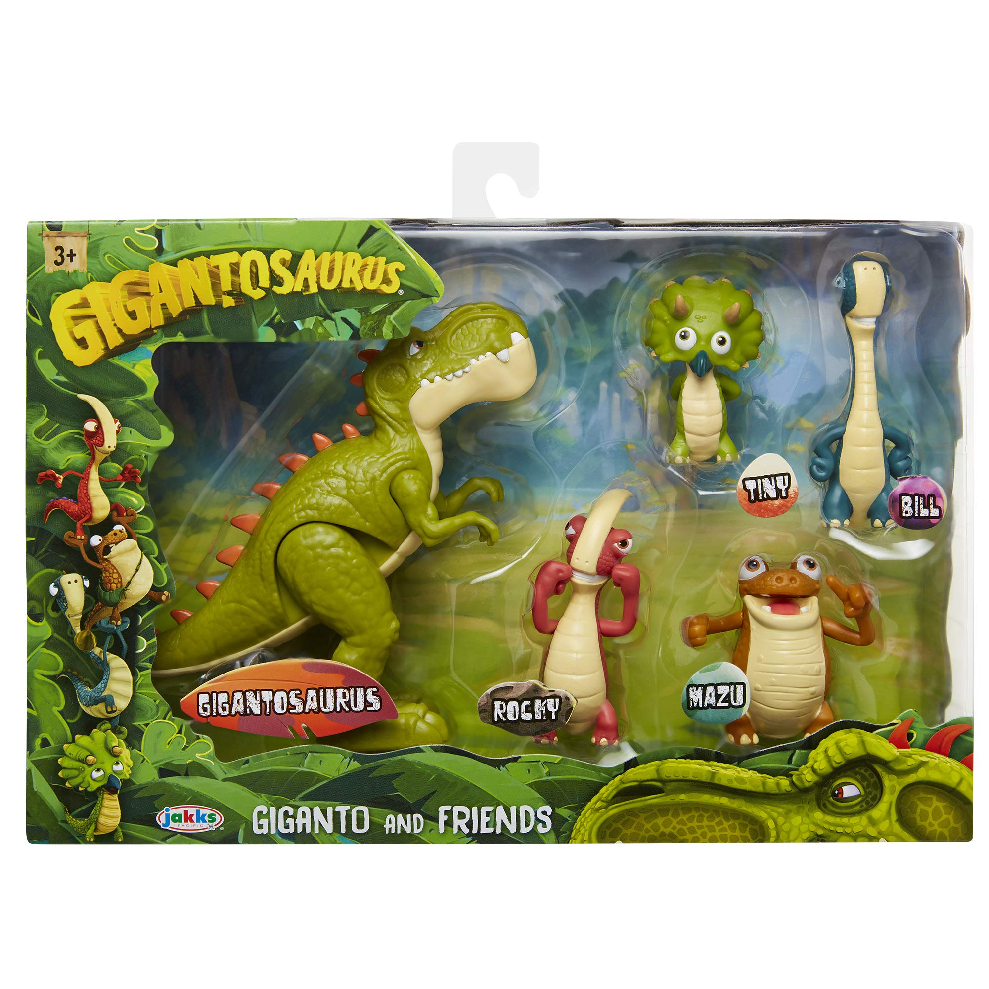 Gigantosaurus Figures Giganto & Friends Toy Action Figures, Includes: Giganto, Mazu, Bill, Tiny & Rocky β Articulated Characters Range from 2.5-5.5" Tall