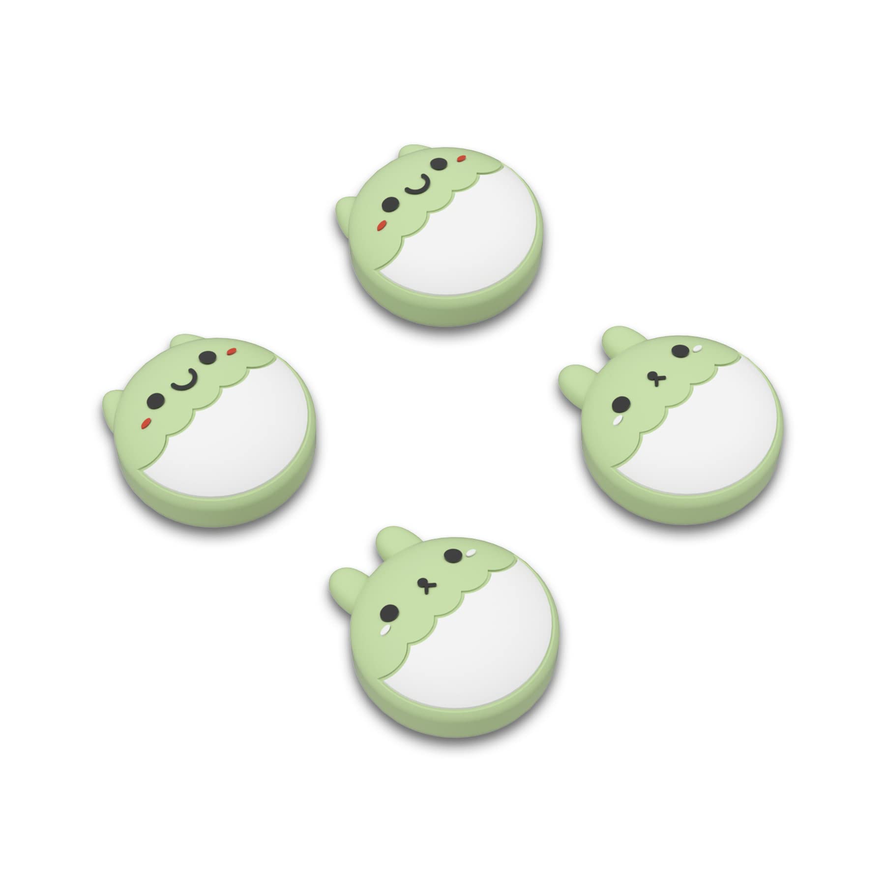 eXtremeRate PlayVital Rabbit & Squirrel Cute Switch Thumb Grip Caps, Matcha Green Joystick Caps for Nintendo Switch Lite, Silicone Analog Cover Thumbstick Grips for Switch OLED Joycon
