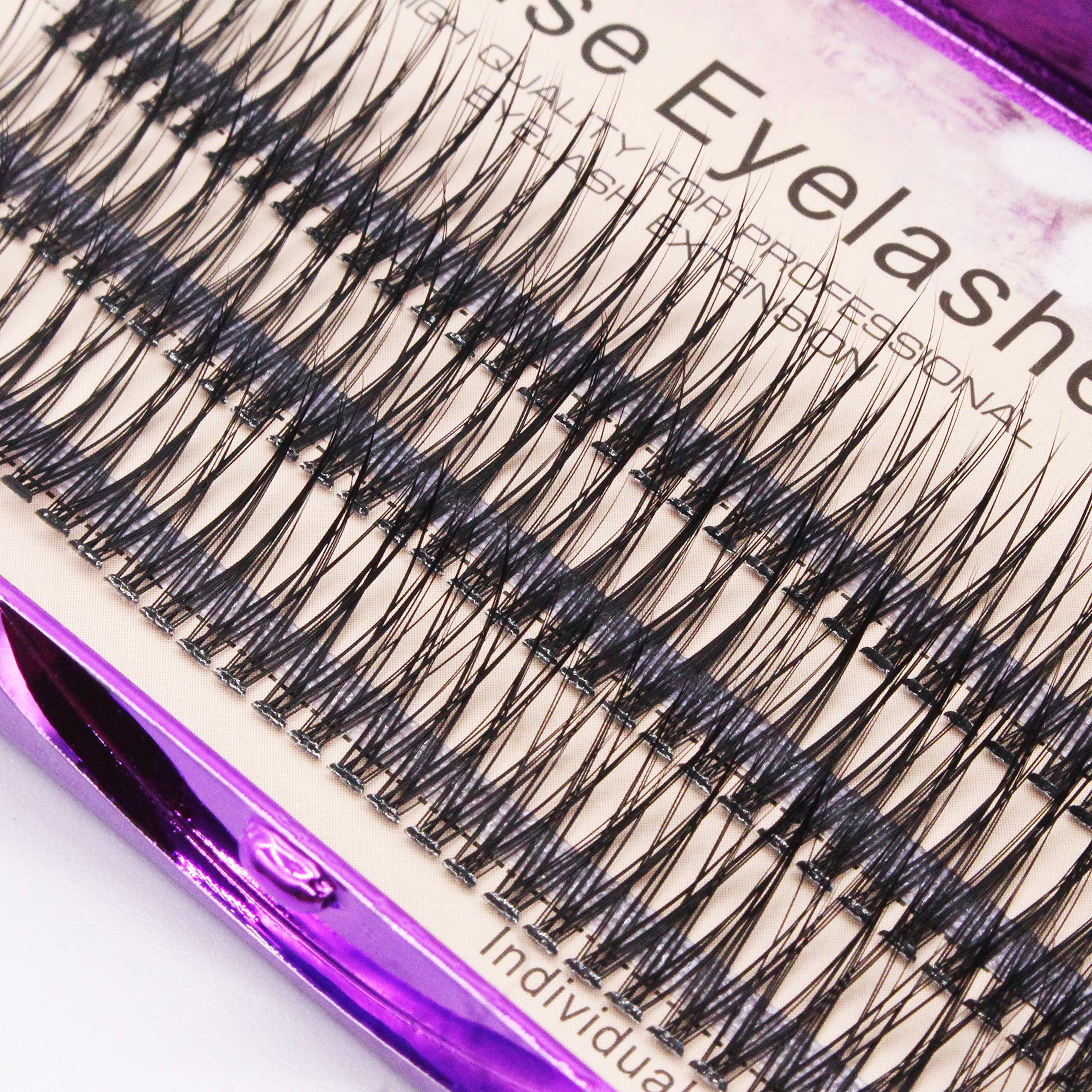 Bodermincer 120pcs 8mm/10mm/12mm/14mm/16mm to Choose Fish Tail Design 0.1 C Curl 3D Individual Mink False Eyelashes Extension Soft Black Fake False Eye Lashes （16mm）