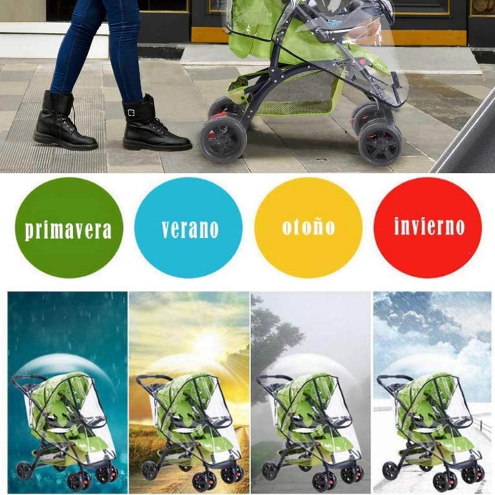 Baby Stroller Rain Cover - WENTS Plastic Transparent Waterproof Rainproof Dustproof Windproof Universal Stroller Raincover
