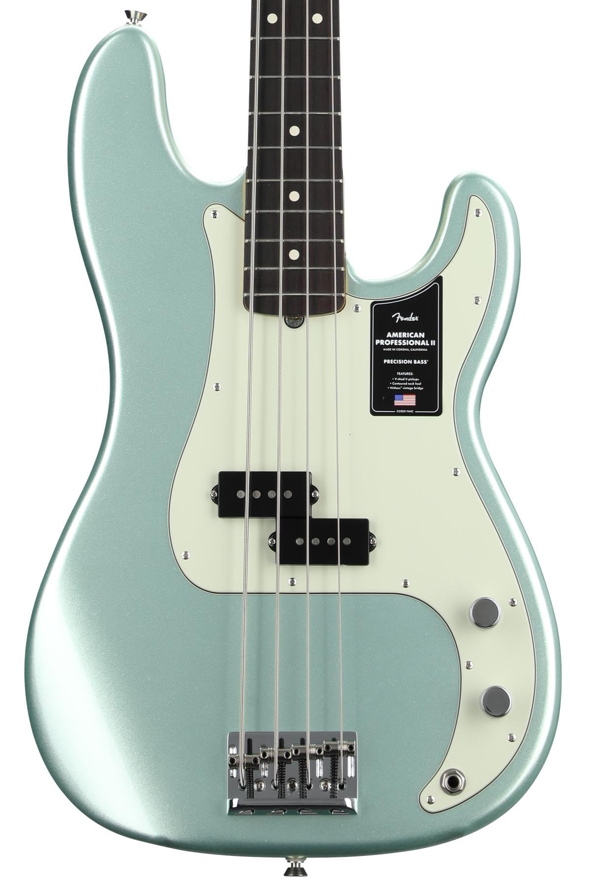 Fender American Professional II Precision Bass, Mystic Surf Green, Rosewood Fingerboard