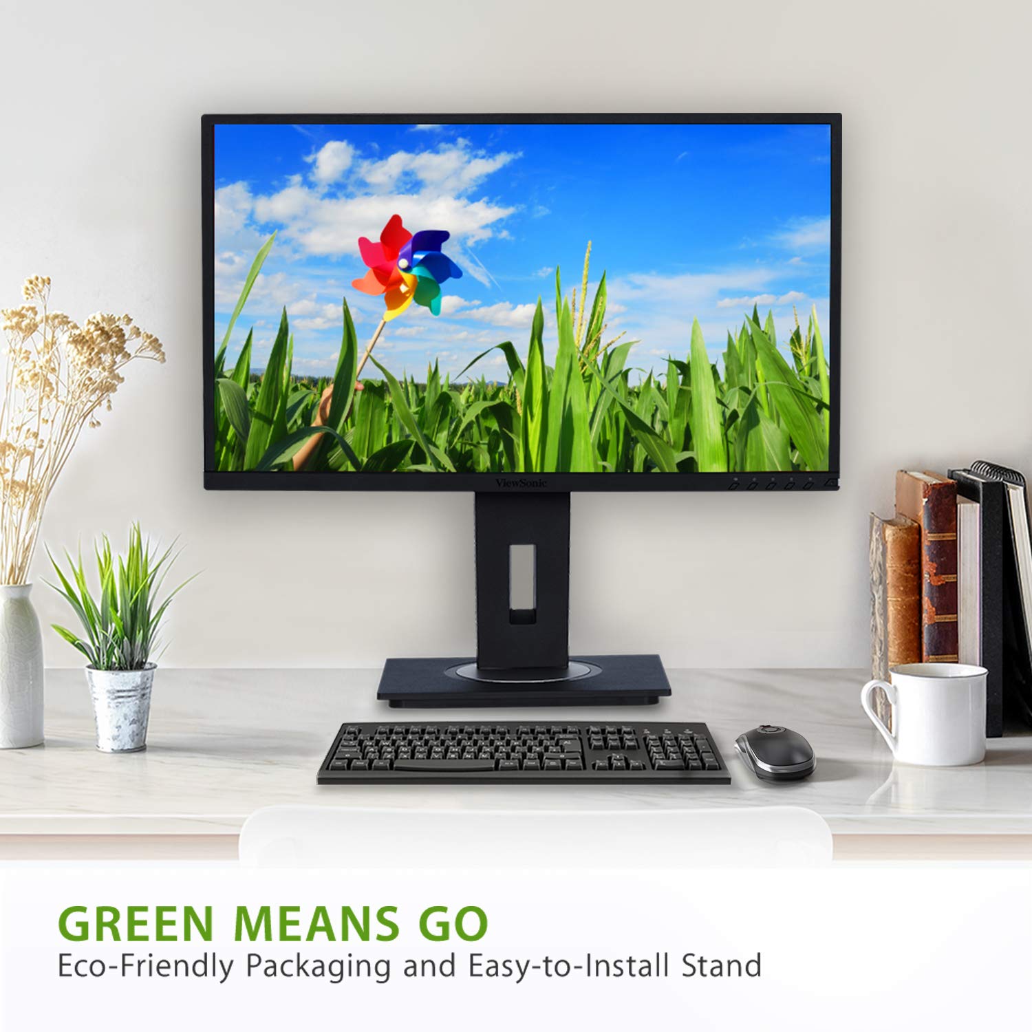 ViewSonic VG2448 24" 1080p Ergonomic Monitor HDMI, DisplayPort, USB, 40 Degree Tilt (Renewed)