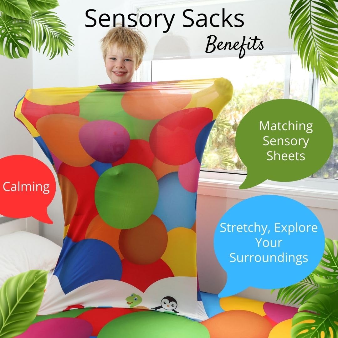 Dr Squish Sensory Sock - Bag - Sack - Washable - Body Pod - Comfortable Blanket - Blankets & Throws - Full Body wrap - Self Soothing - Wearable Blanket for Kids (3-5 years, 40 x 27 Inch)
