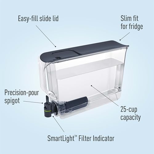 Brita XL Water Filter Dispenser for Tap and Drinking Water with 1 Stream Filter, Lasts 2 Months, 25 Cup Capacity, BPA Free, Dark Blue