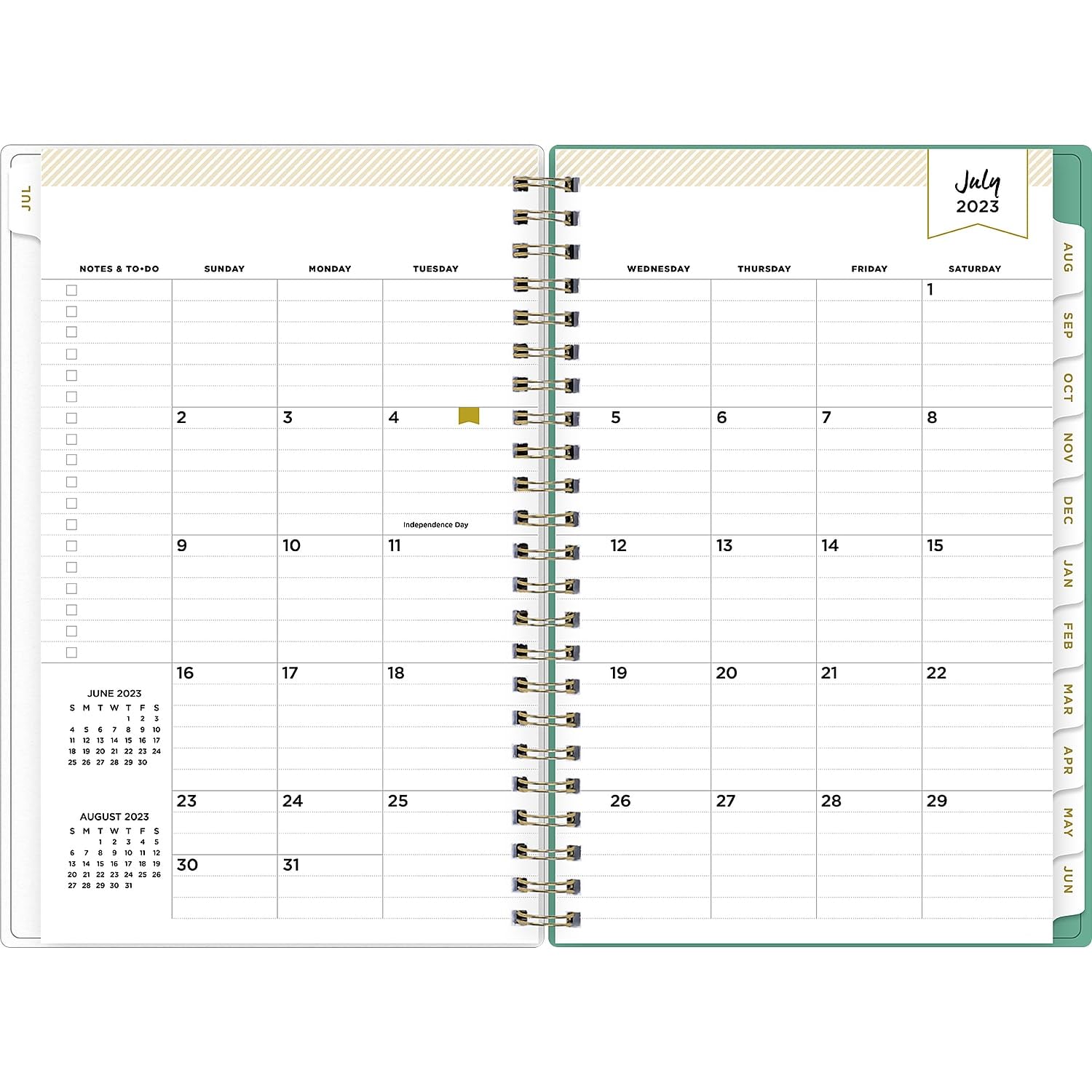 Blue Sky Day Designer for 2023-2024 Academic Year Weekly and Monthly Planner, 5' x 8', Frosted Flexible Cover, Wirebound, Palms (137892-A24)