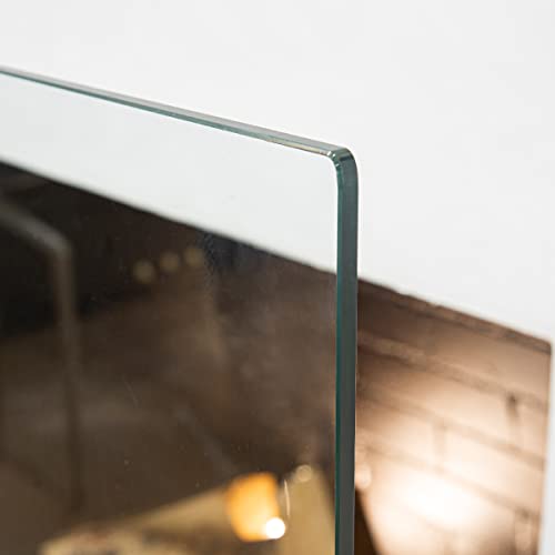Barton 36" x 29" Inch Fireplace Screen Guard Panel Spark Fire Place Tempered Glass Screen Guard Fence